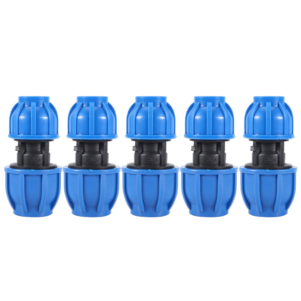 5Pcs PE Plastic 25mm to 20mm Straight Connector Water Pipe Adapter ...