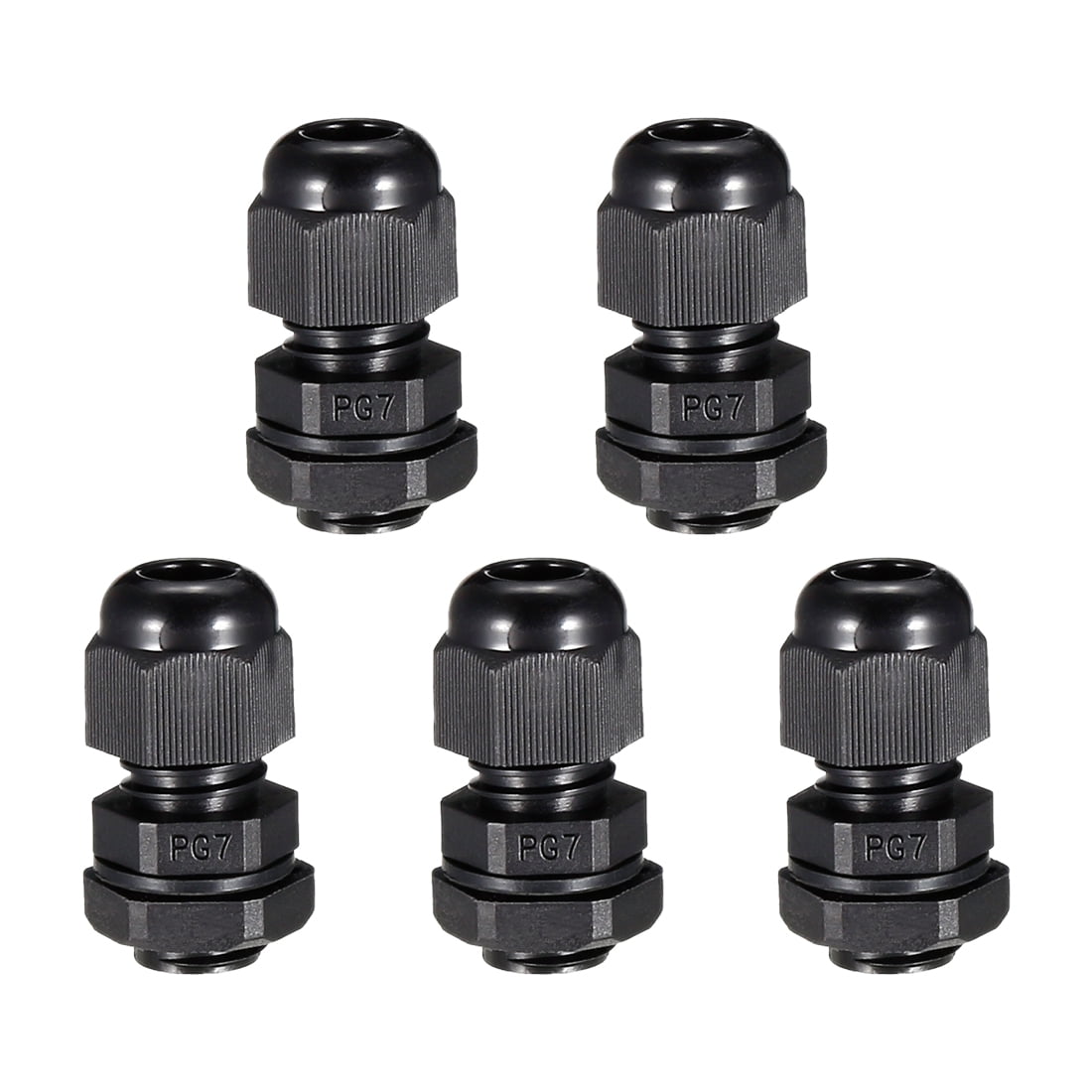 5Pcs PG7 Cable Gland Waterproof Joint Adjustable Black for 3mm-6.5mm ...