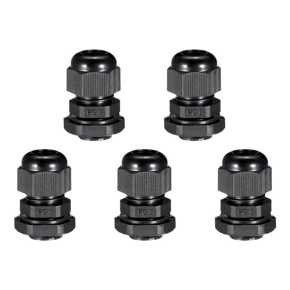 5Pcs PG9 Cable Gland Waterproof Joint Adjustable Black for 2mm-6mm Dia ...