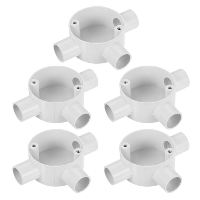 5Pcs PVC Conduit Box Junction Box 3 Way 20mm M4 x 0.7 Waterproof ...