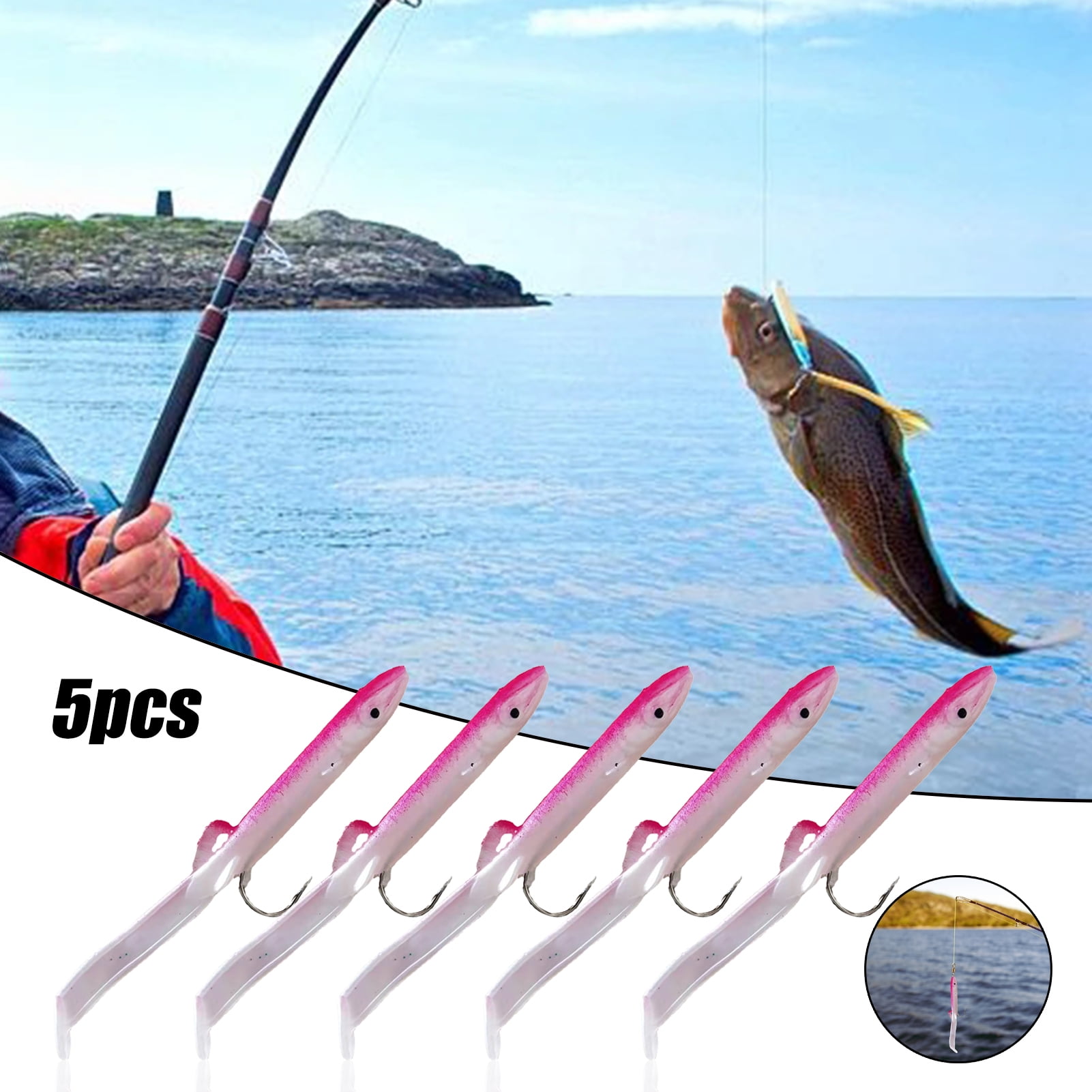 5Pcs/Pack 12cm/4.2g PVC Fishing Lure Lightweight Impact Resistant ...