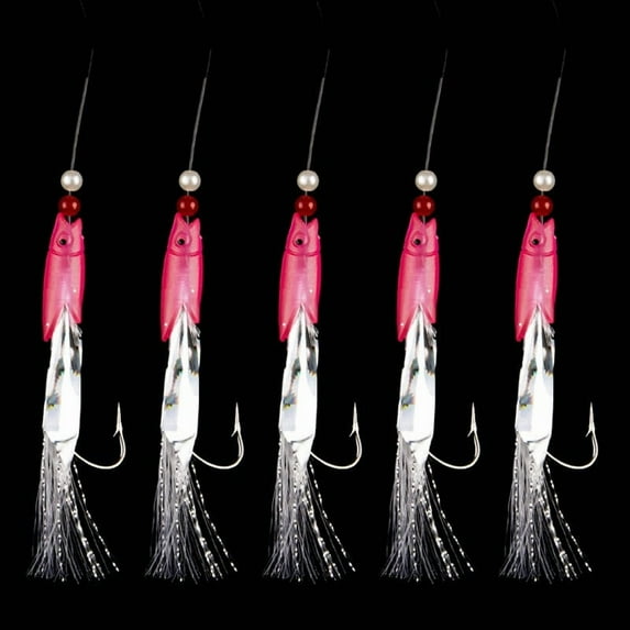 5Pcs/Pack Sabiki Soft Fishing Lure Rigs Bait Jigs Lure Feather Lure ...