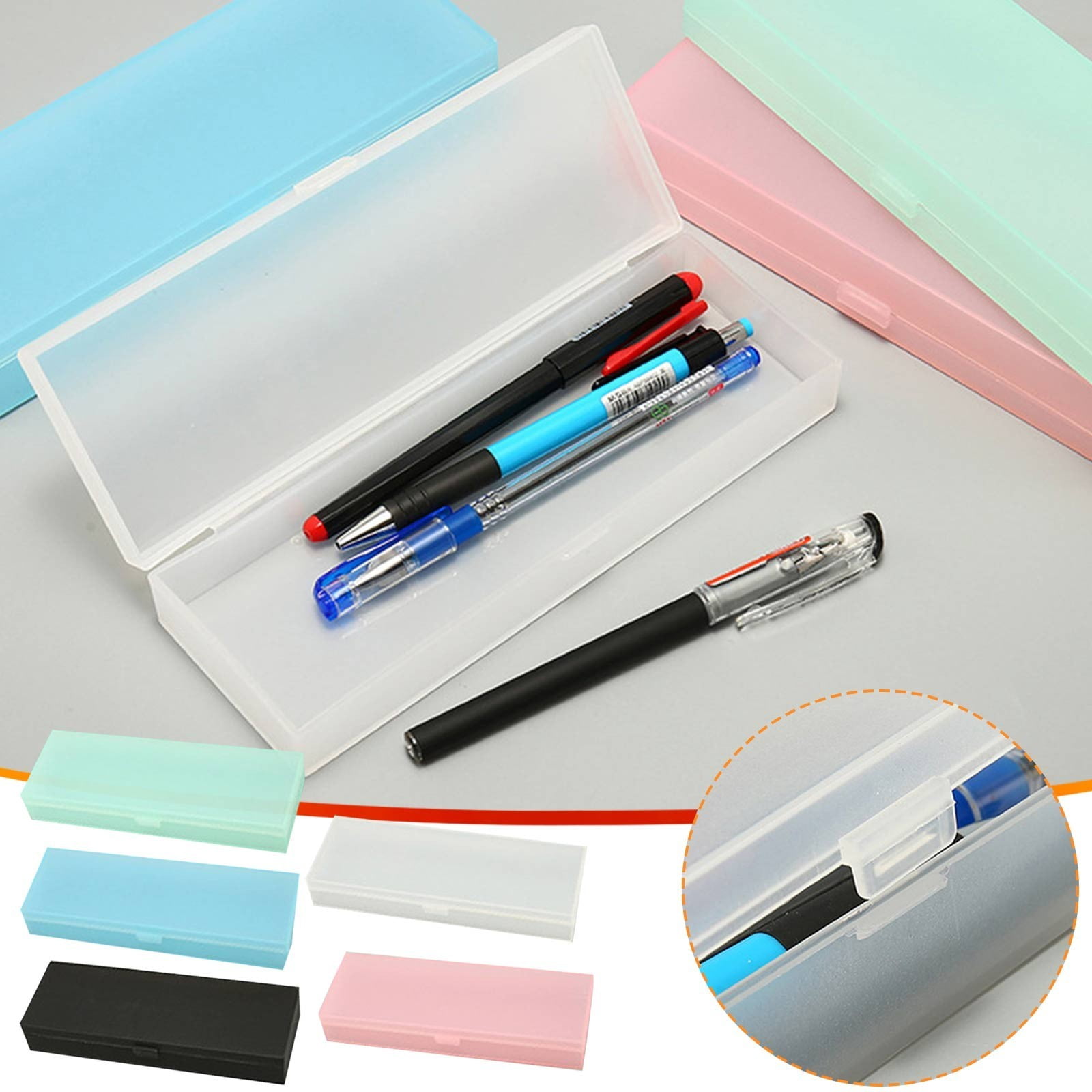 5Pcs Pencil Case Kadlawus Translucent Frosted Pencil Case ...