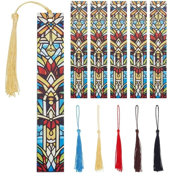 5Pcs Personalized Wooden Bookmark for Men and Women Rectangle Colour ...