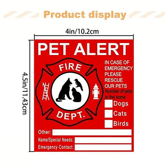 5Pcs Pet Alert Fire Sticker! Yannianjz Pet Alert Fire Sticker ...