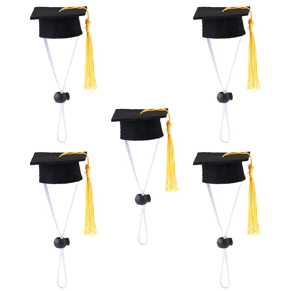 5Pcs Pet Graduation Hats Mini Graduation Hats with Yellow Tassel Small ...