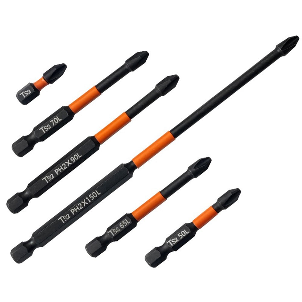 5Pcs Ph2 Magnetic Cross Bit Set Batch Head Hardness Alloy Steel ...