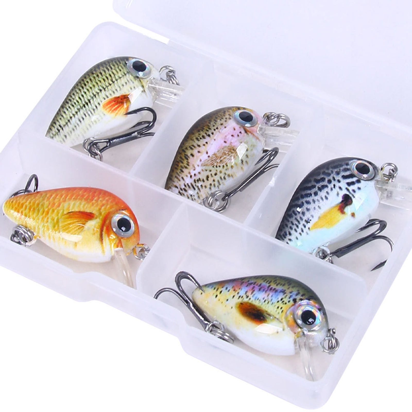 5Pcs Plastic Fishing Baits Small Crankbait Wobblers Artificial Hard ...