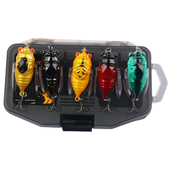 5Pcs Plastic Hard Cicada Lure Jigs Hook Floating Saltwater Fish Lure ...