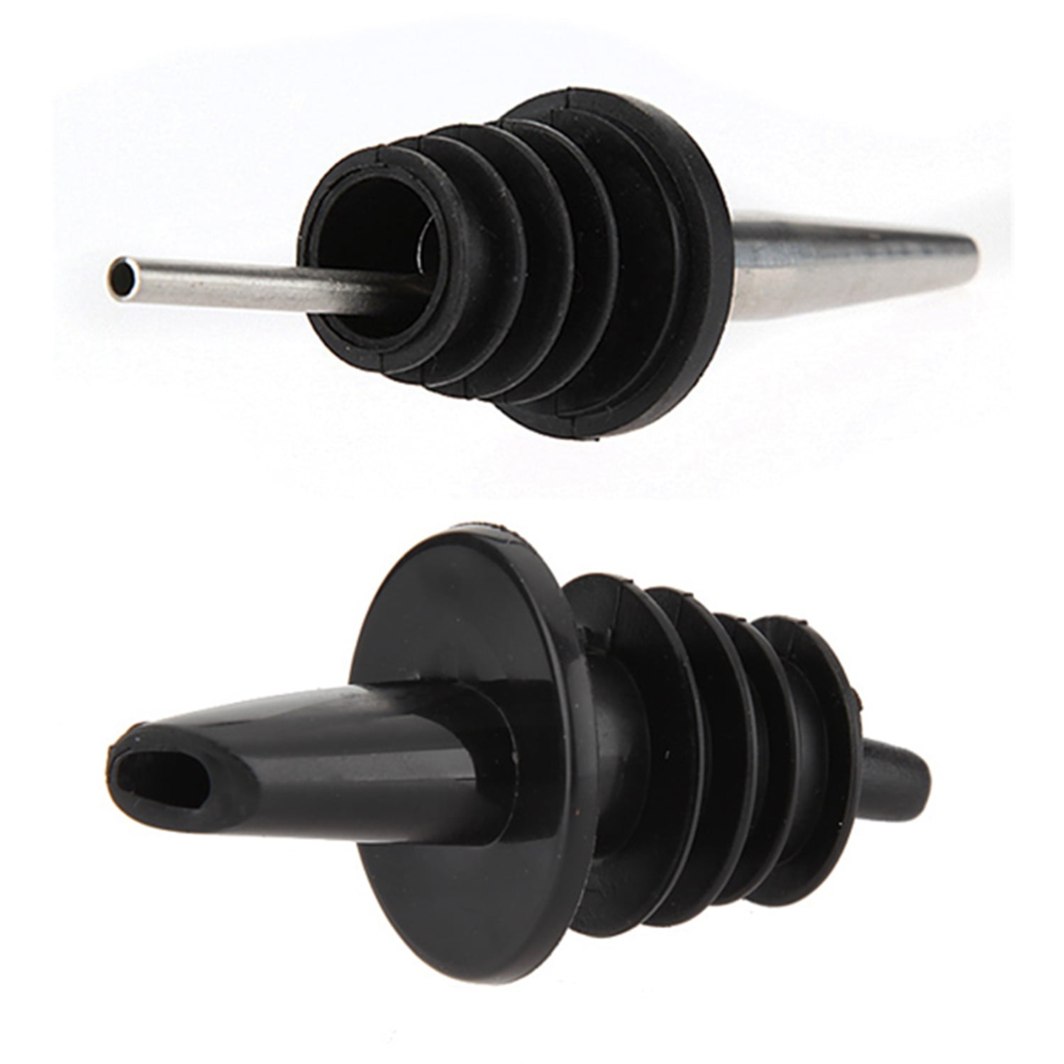 5Pcs Plastic Liquor Spirit Bottle Pourer Bar Drinks & 6Pcs Stainless ...