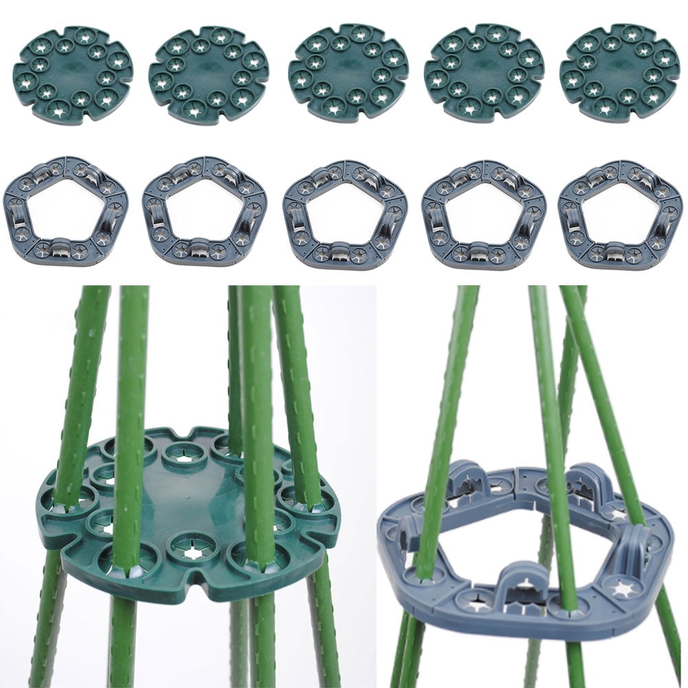 5Pcs Plastic Plant Support Stakes Holder Connectors Bamboo Cane Holder ...
