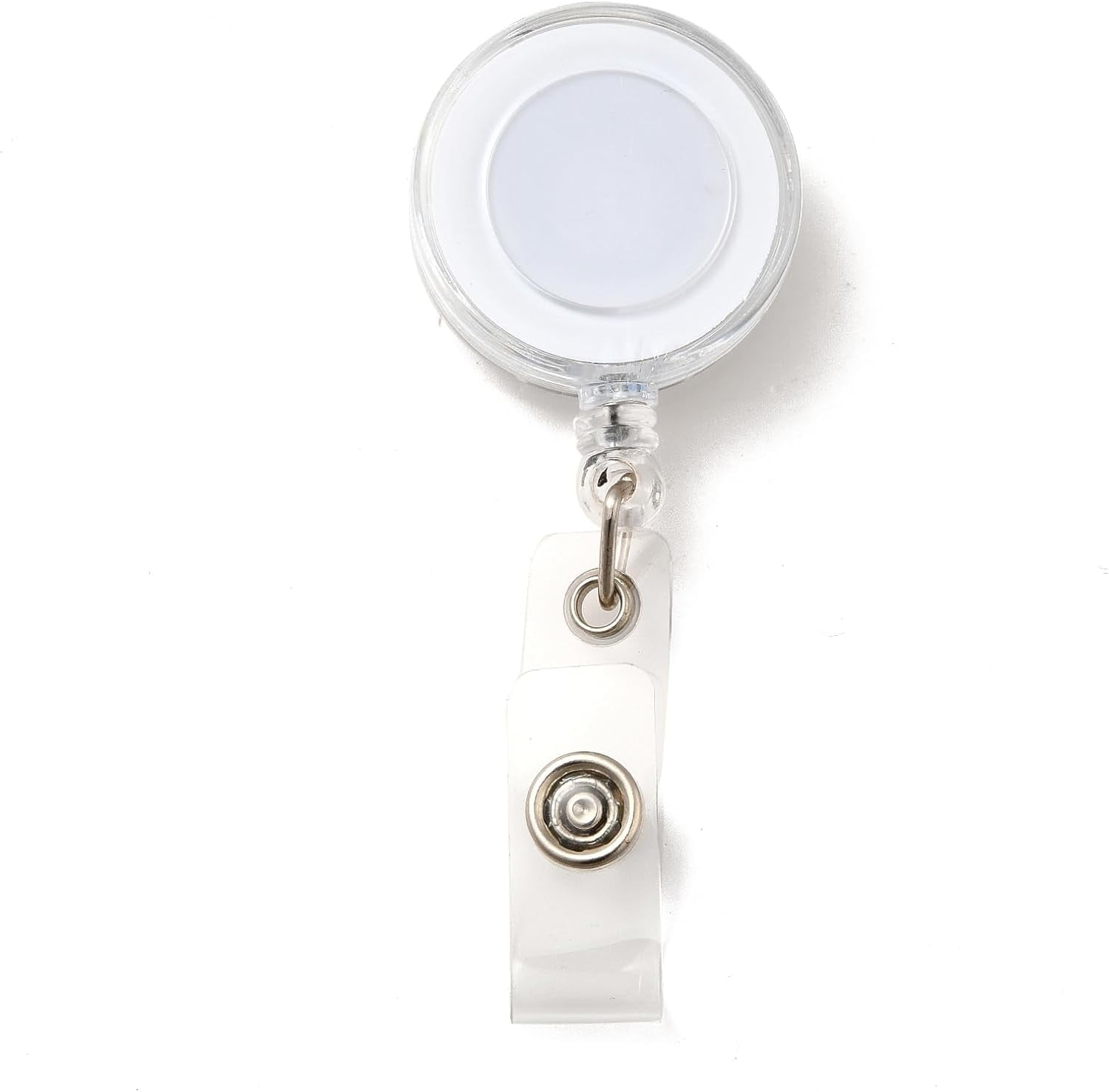 5Pcs Plastic Retractable Badge Reel with Iron Findings 80x32x15mm White ...