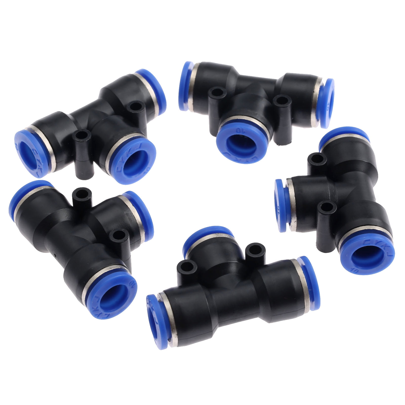 5Pcs Plastic T-junction Pneumatic Fittings Air 3 Way Quick Joint ...