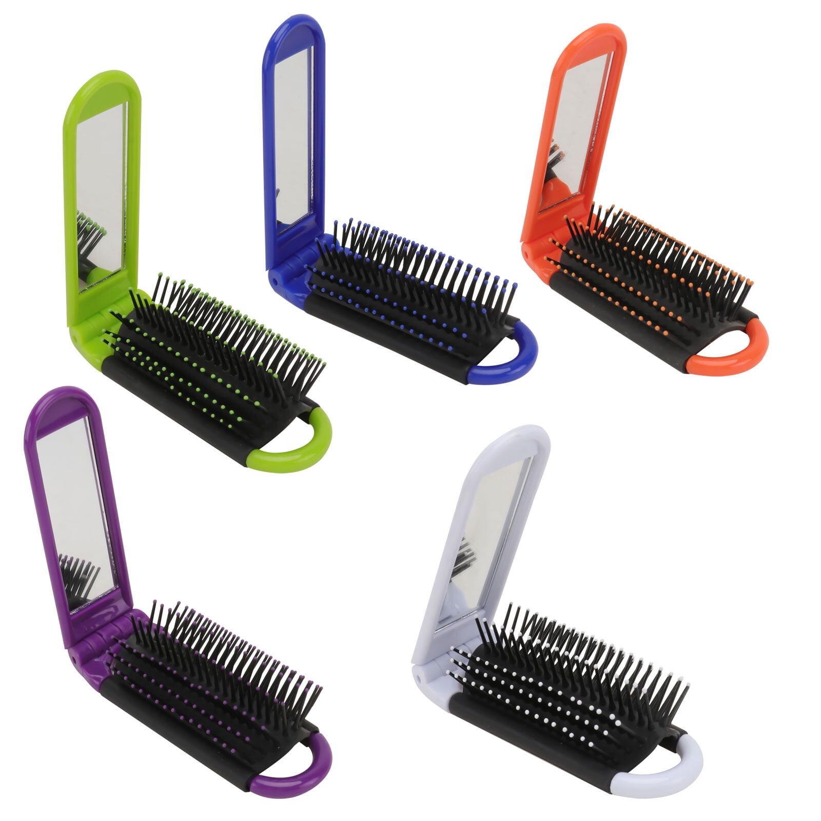 5Pcs Portable Folding Comb with Mirror Anti-static Comb High ...