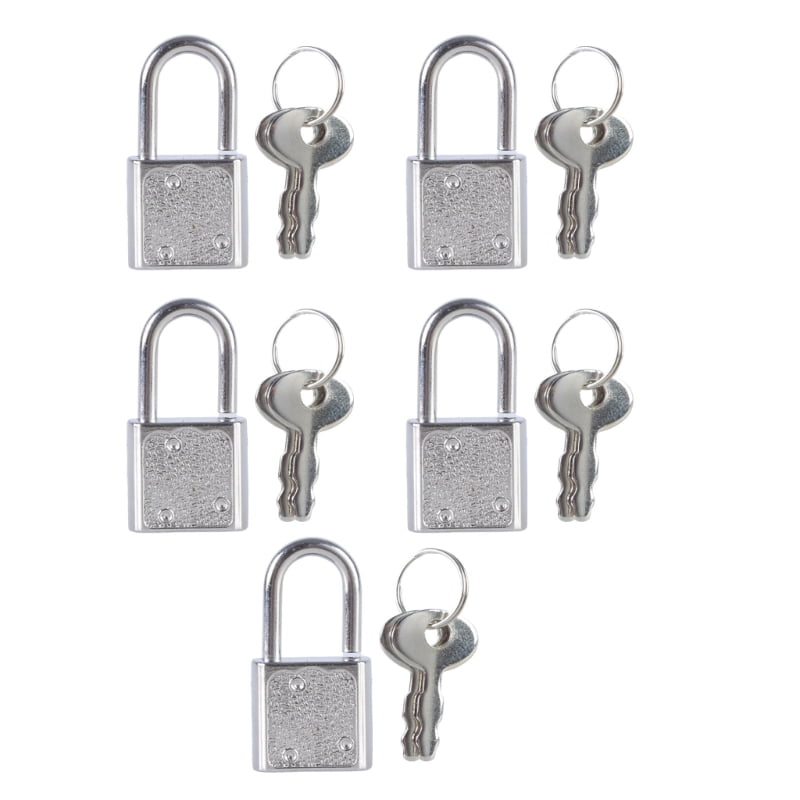 5Pcs Portable Suitcases Locker Securing Lock Diary Padlocks Key Lock ...