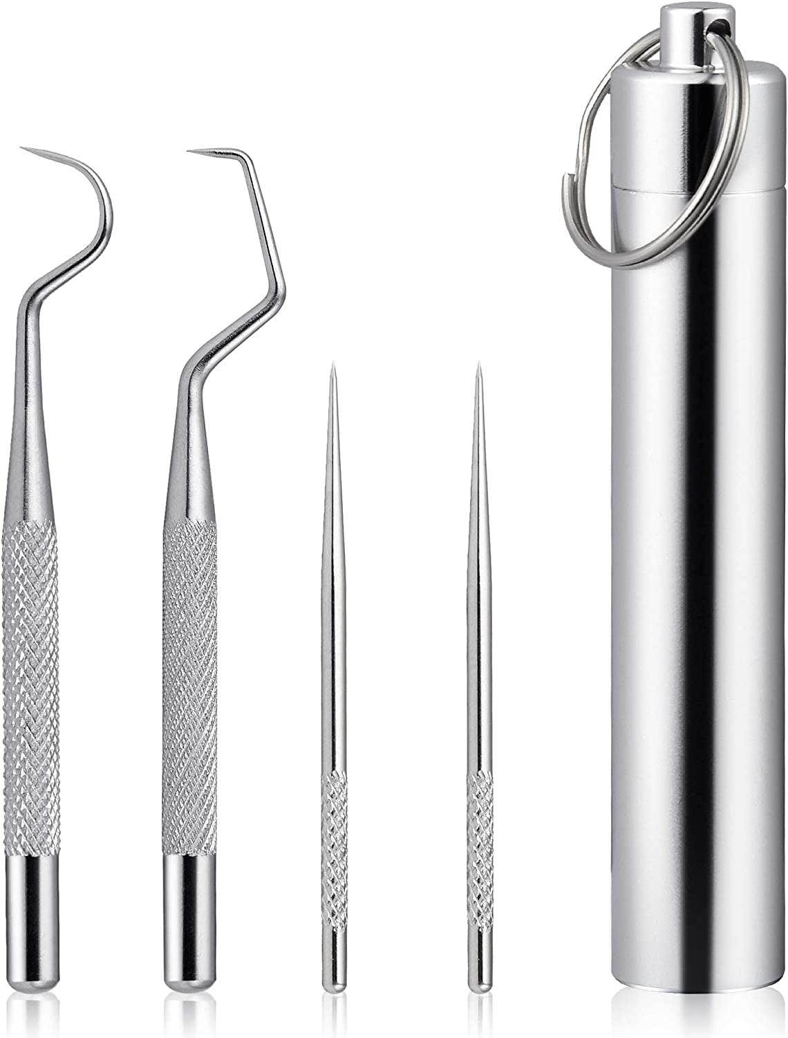 5Pcs Portable Toothpicks Set, Portable Reusable Stainless Steel ...