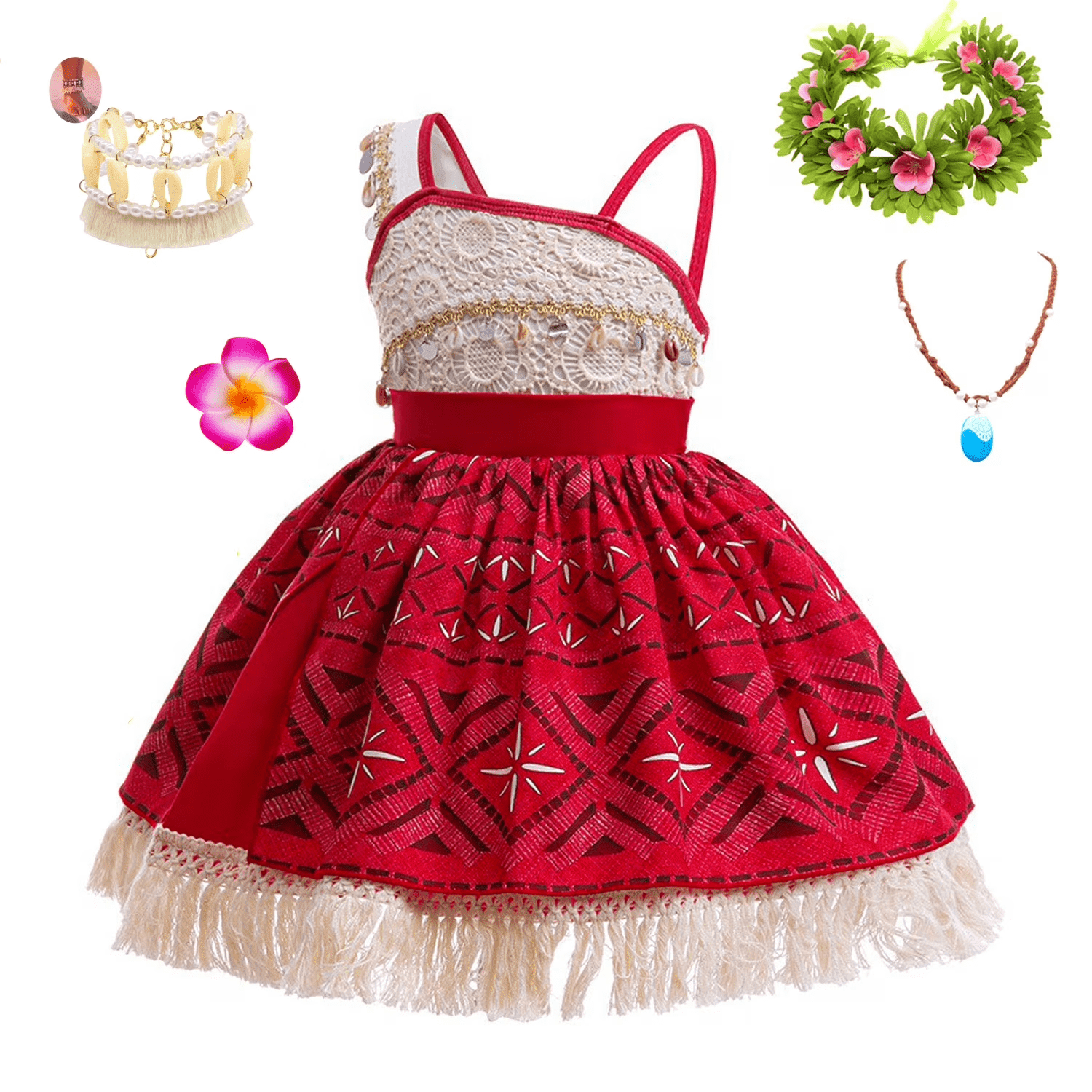 5Pcs Princess Costume for Girls,Princess Dress for Kids with ...