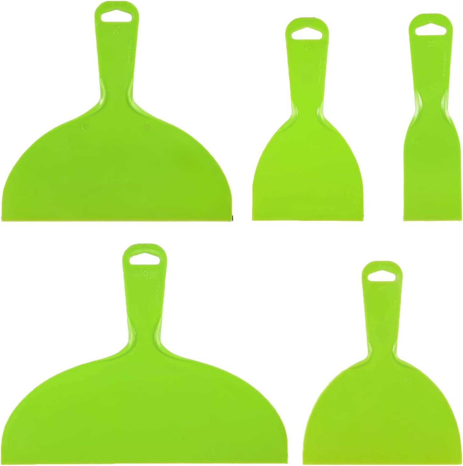 5Pcs Putty Scraper Plastic Flexible Putty Knives,Large Size Pack ...