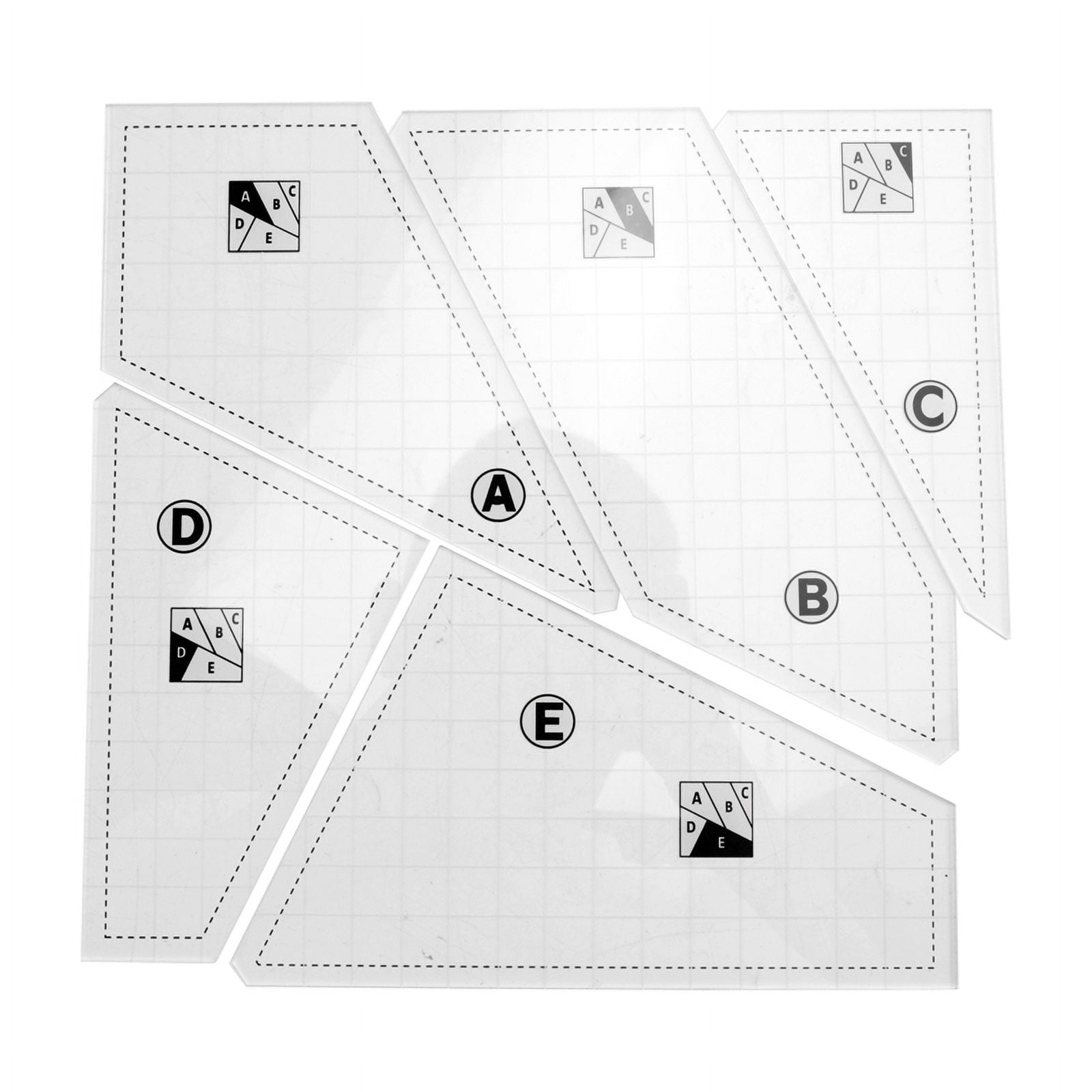 5Pcs Quilting Cutting Template Grids Crazier Eights Quilt Ruler Set ...