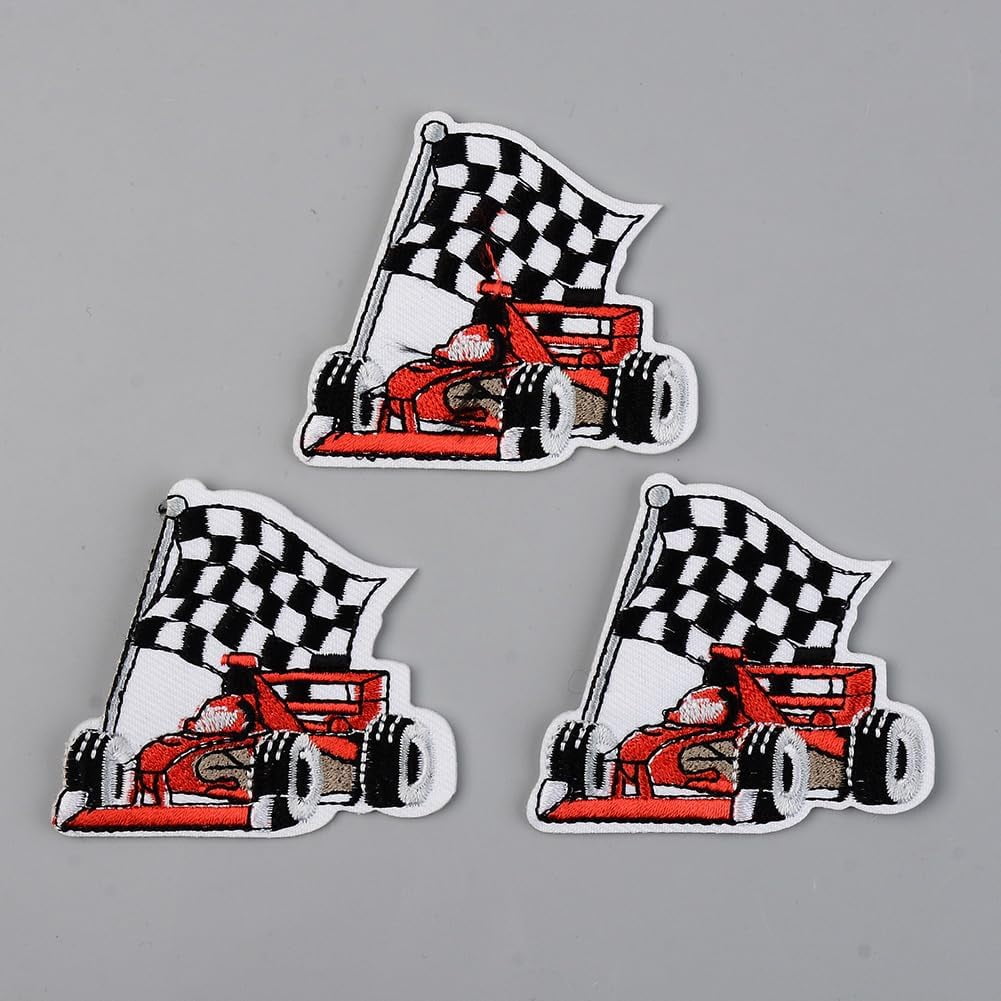 5Pcs Racecar Embroidery Cloth Iron on/Sew on Patches Red Embroidery ...