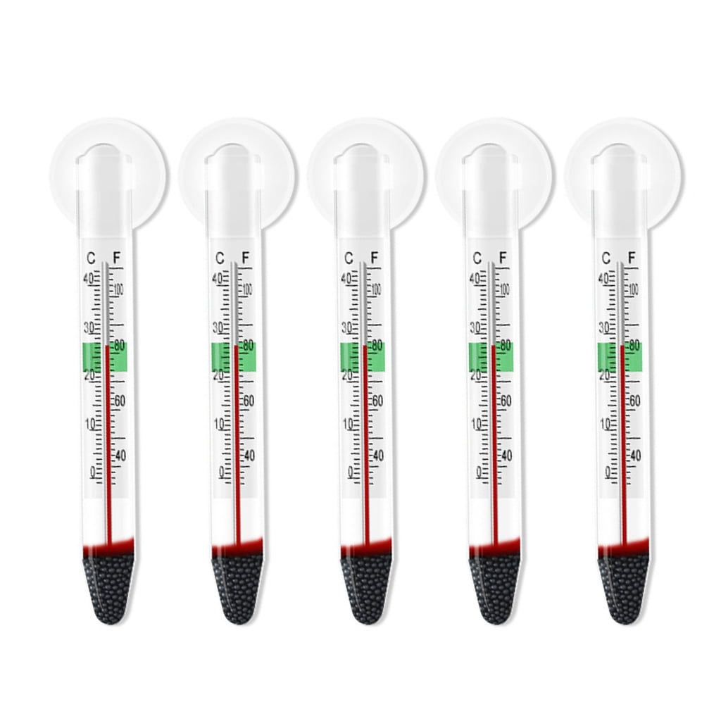 5Pcs Readable Glass Water Thermometers Submersed Design for Fish Tanks ...