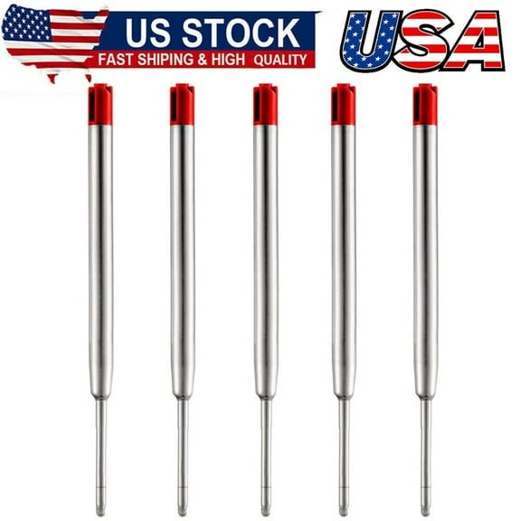Black Ink Refill Pack of 10, Replaceable Ballpoint Pen Refills, Medium ...