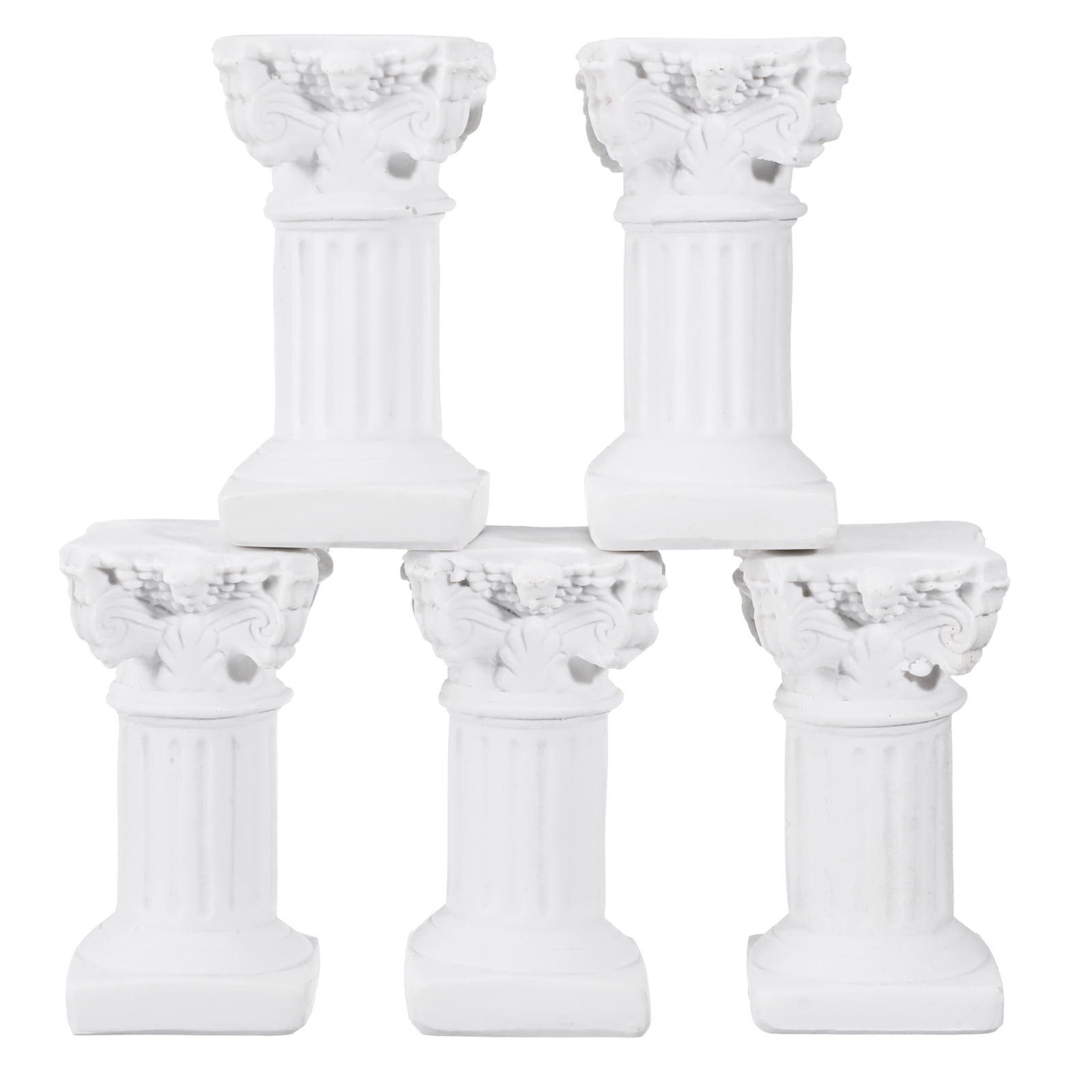 5pcs Mini Roman Pillar Statues - Resin Greek Column Statues For Home ...