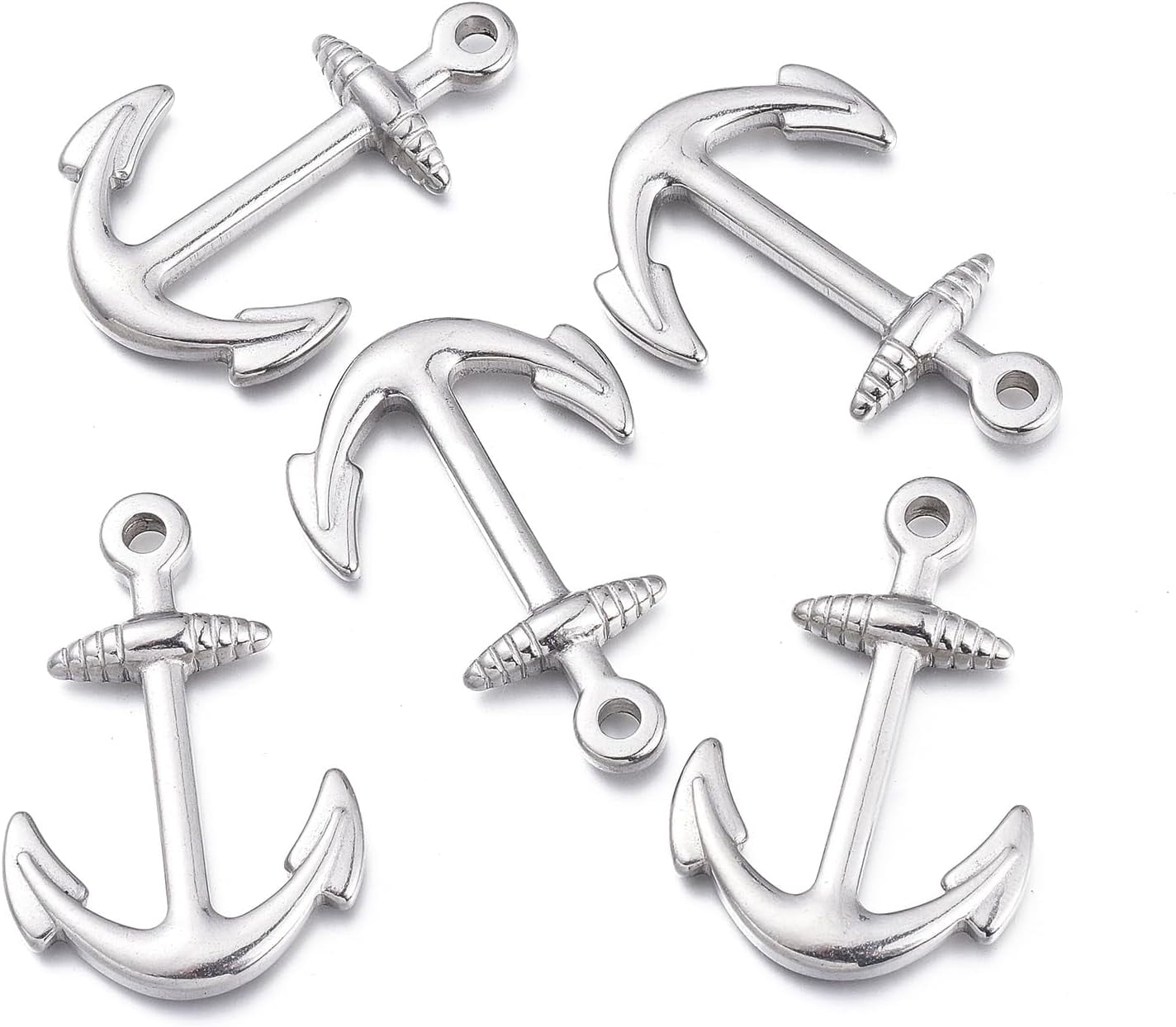 5Pcs Resistant 304 Stainless Steel Pendants Anchor Jewelry Making ...