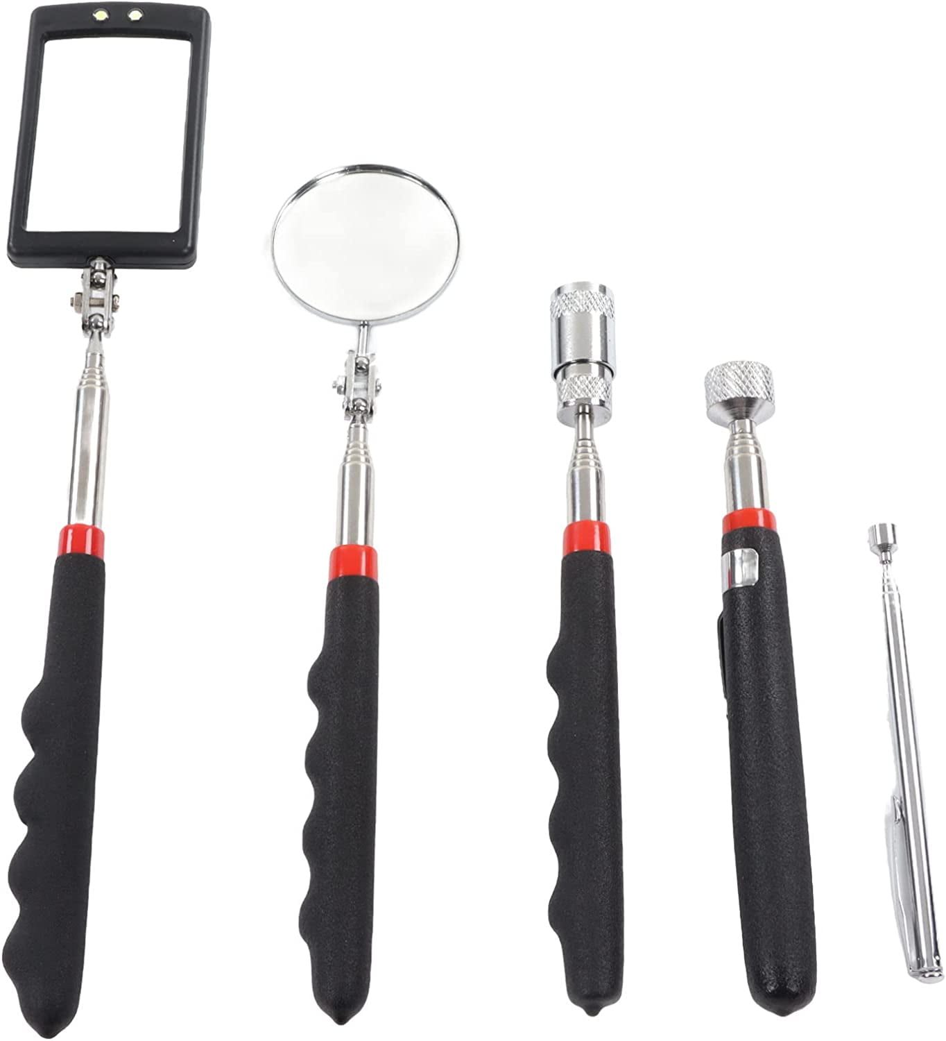 5Pcs Retractable Magnetic Pick-Up Tool Kit with 360 Degree Telescoping ...