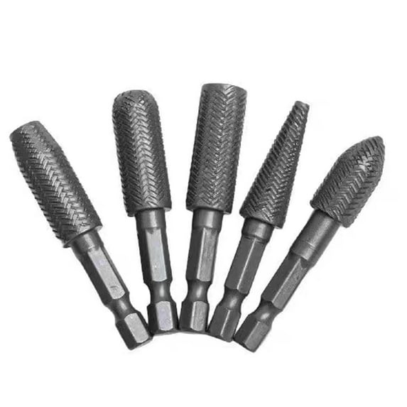 5Pcs Rotary Rasp File Set Steel File Carving Bit Cutter Rotary File For ...