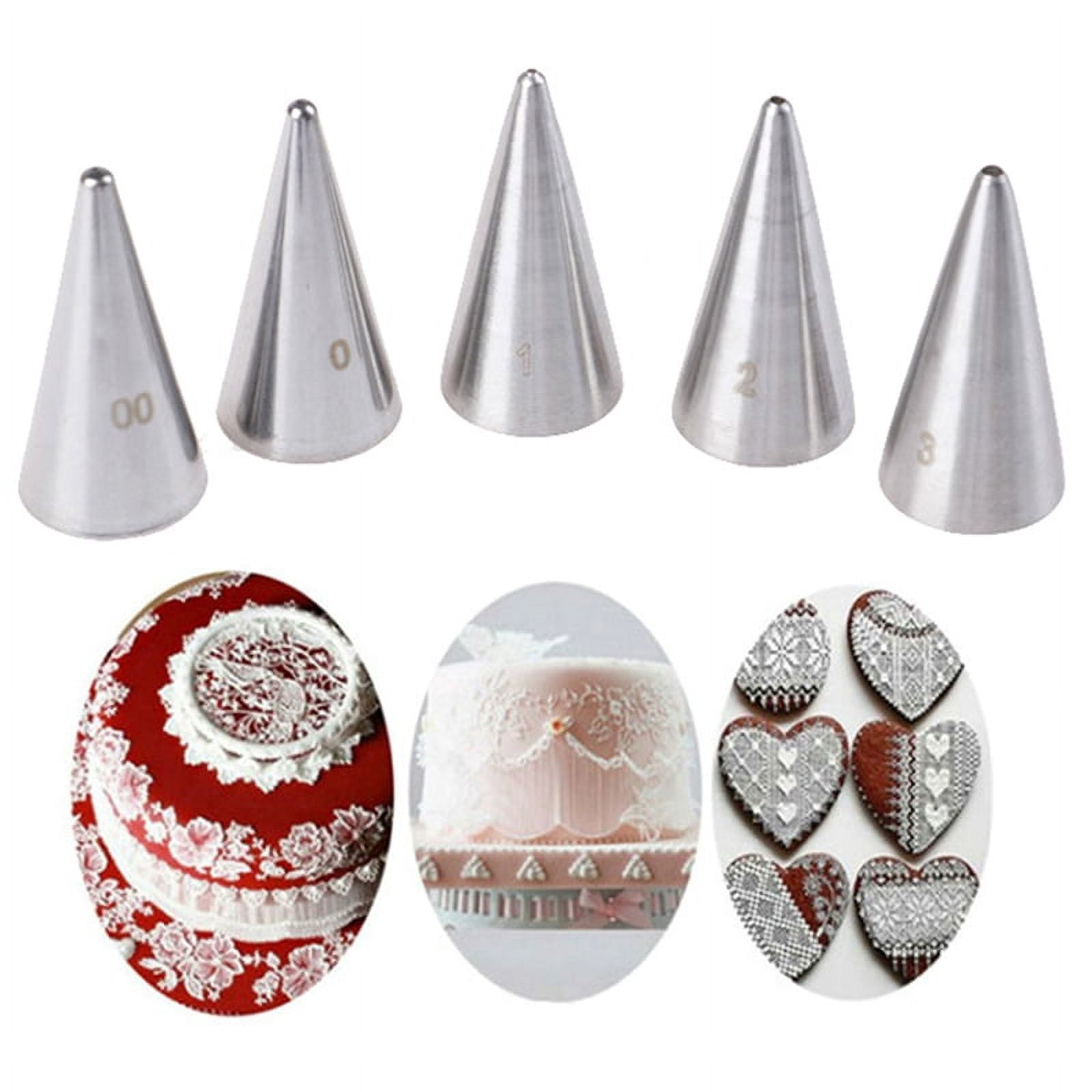 5Pcs Round Fine Hole Icing Piping Nozzles Cream Tips Decorating Pastry ...