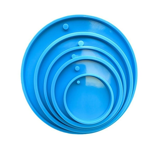 5Pcs Round Keychain Silicone Mold Circle Charm Epoxy Resin Molds ...