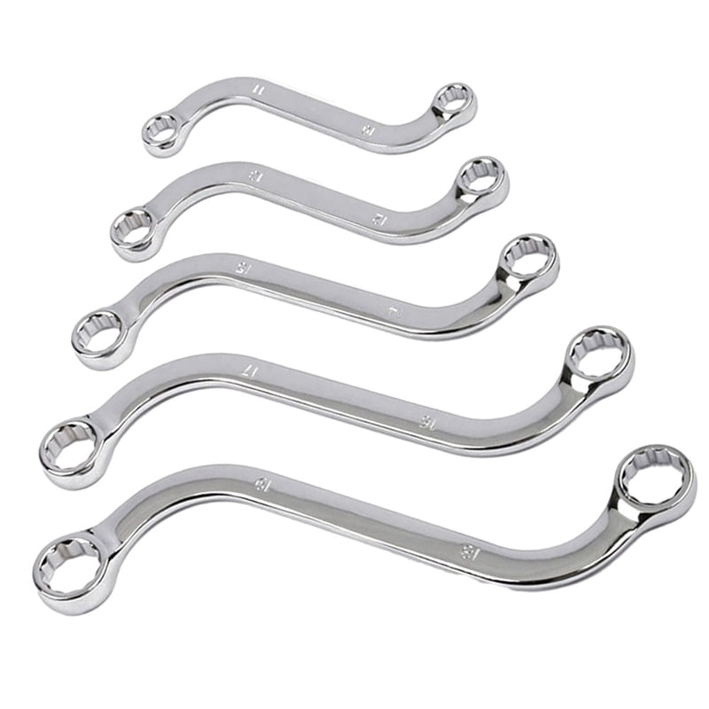 5Pcs S-Type Wrench Set Double Wrench 12-Point Anti-Rust Ring Spanner ...