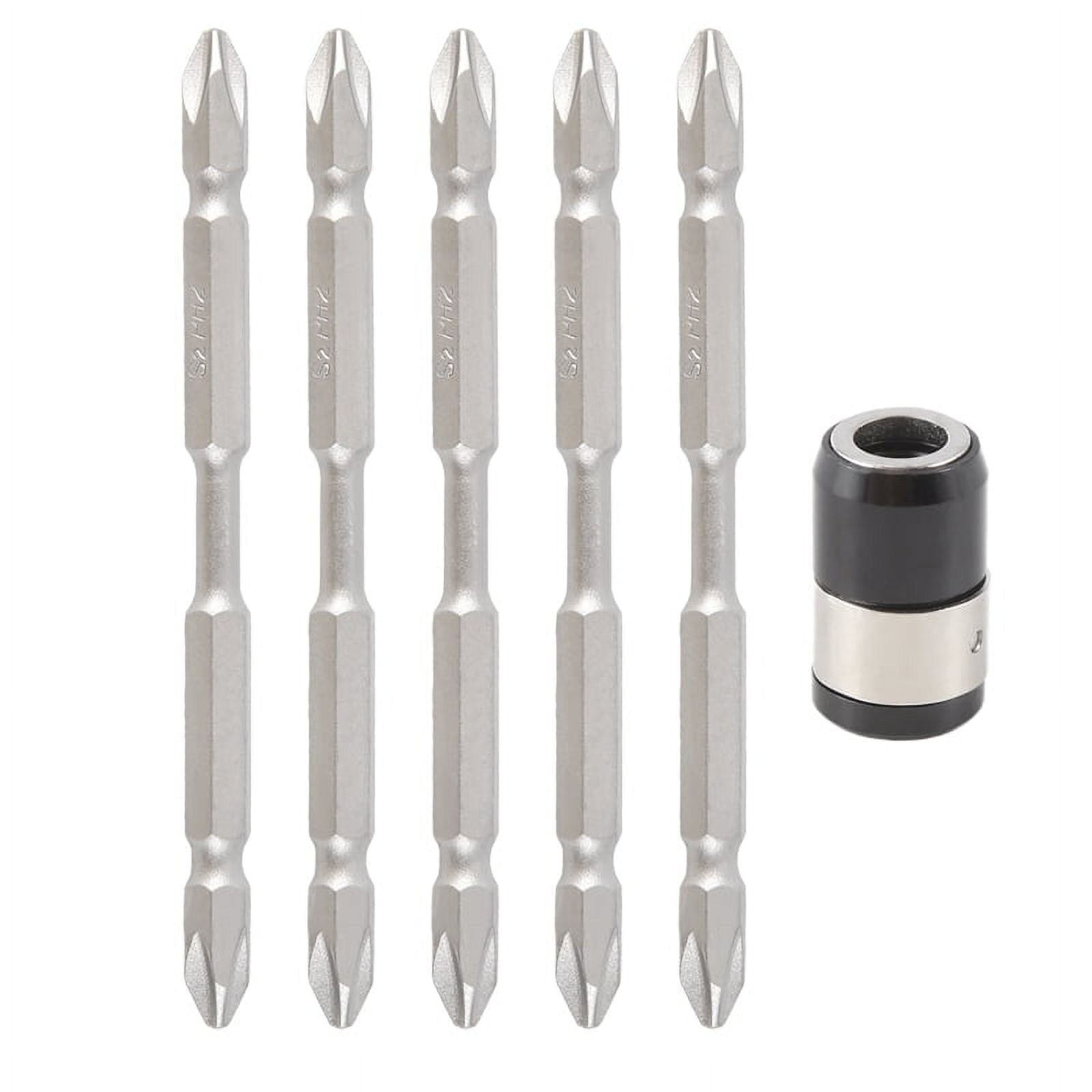 5Pcs S2 Screwdriver Bits Set 100Mm Strong Magnet Driver Steel Double ...