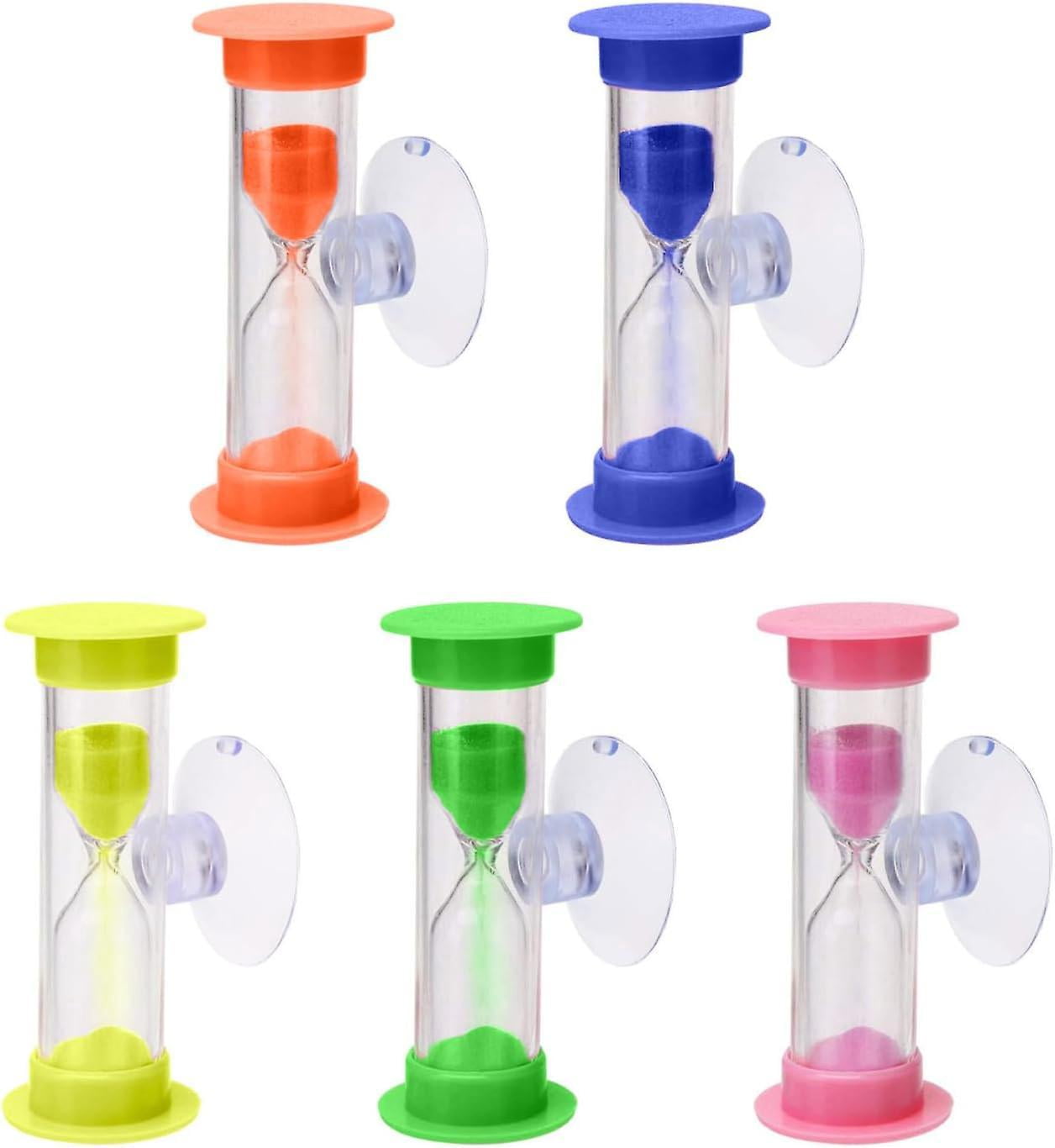 5Pcs Sand Timer with Suction Cup, 2 Minutes Countdown Hourglass Timer ...