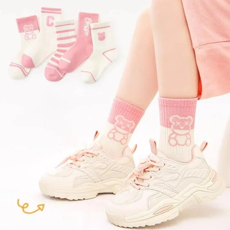5Pcs Sanrio Anime Hello Kitty Socks My Melody Comfortable Breathable ...