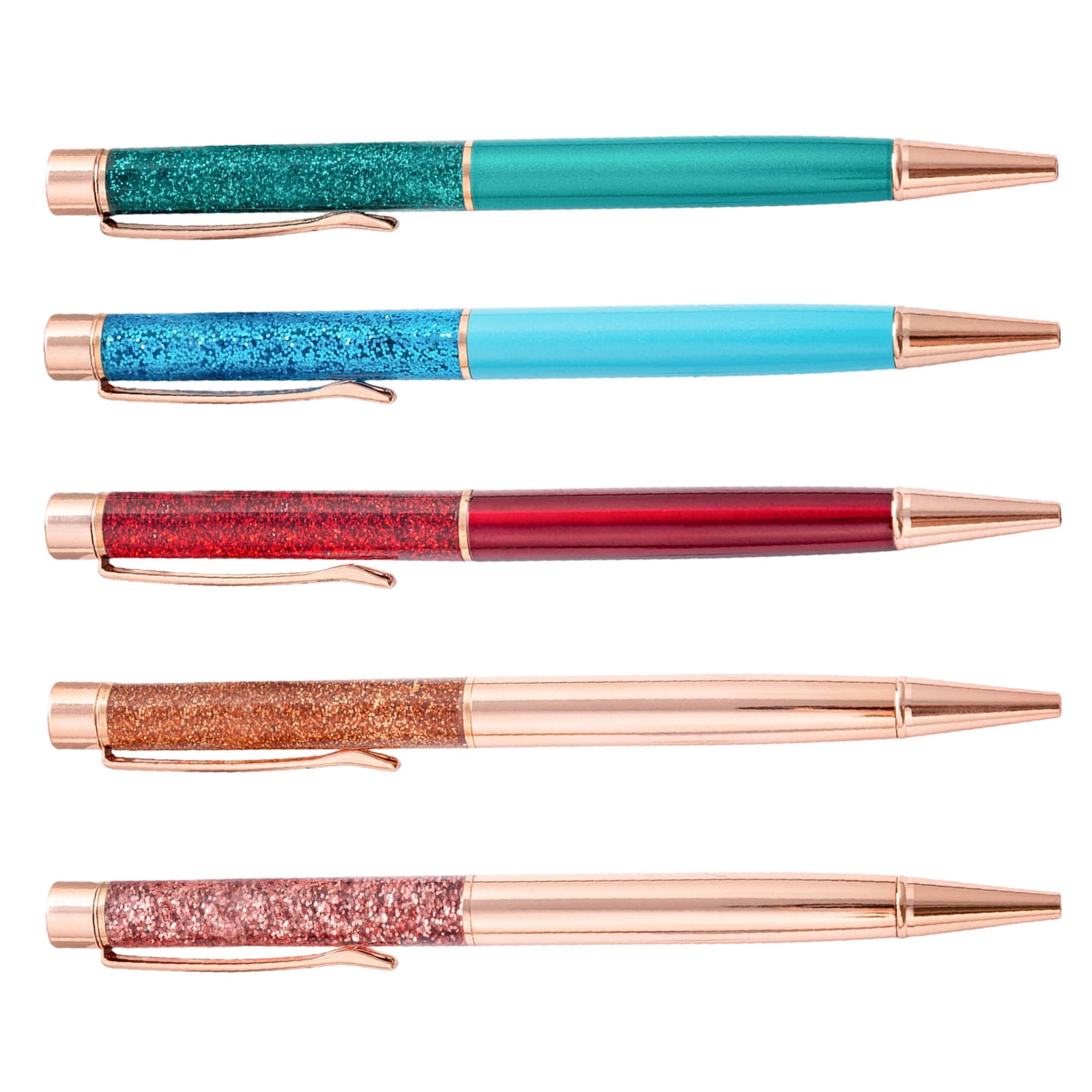 5Pcs Sequins Drift Sand Ballpoint Pens Refillable Metal Ballpoint Pens ...