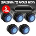 5Pcs/Set 12V 20A Car Spst Auto Marine Round Switch Rocker Waterproof ...