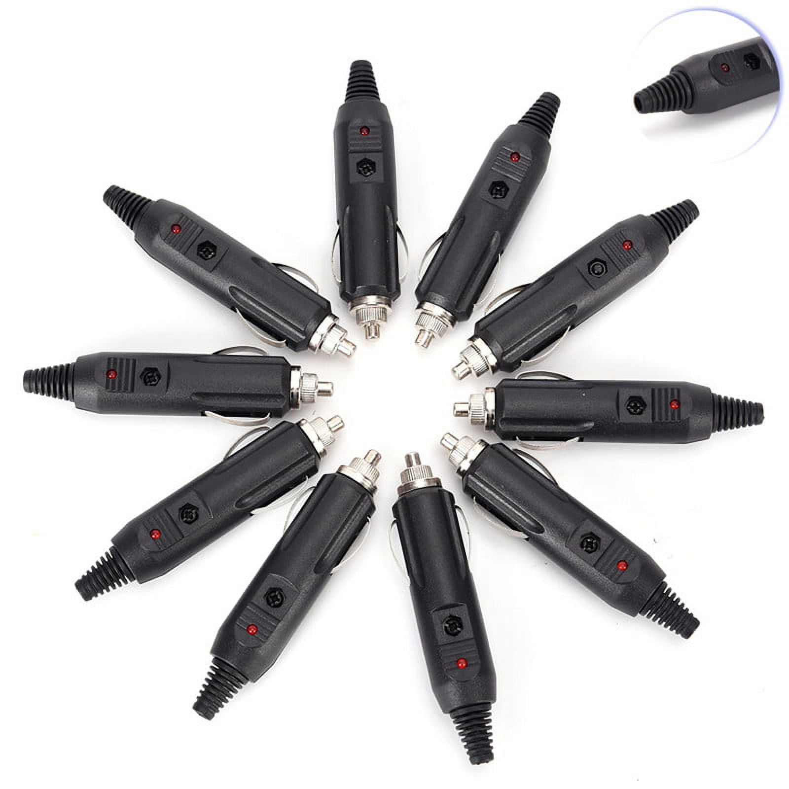 5Pcs/Set 12V Male Car Cigarette Lighter Socket Plug Connector + Fuse ...