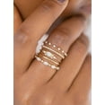 5Pcs/Set A Goldtone Stackable Dainty Rings For Women With Cubic ...