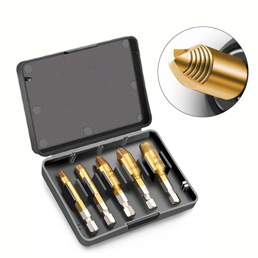 5Pcs/Set Broken Wire Extractor Set Screw Extractor Sliding Thread ...