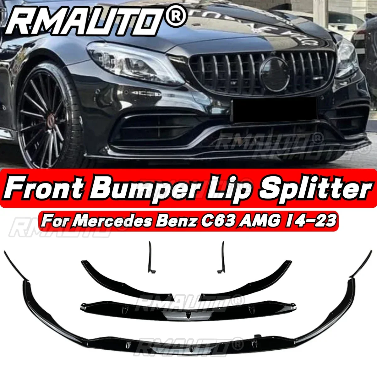 5Pcs/Set C63 Front Lip Edition 1 Style Bumper Splitter Diffuser Spoiler ...