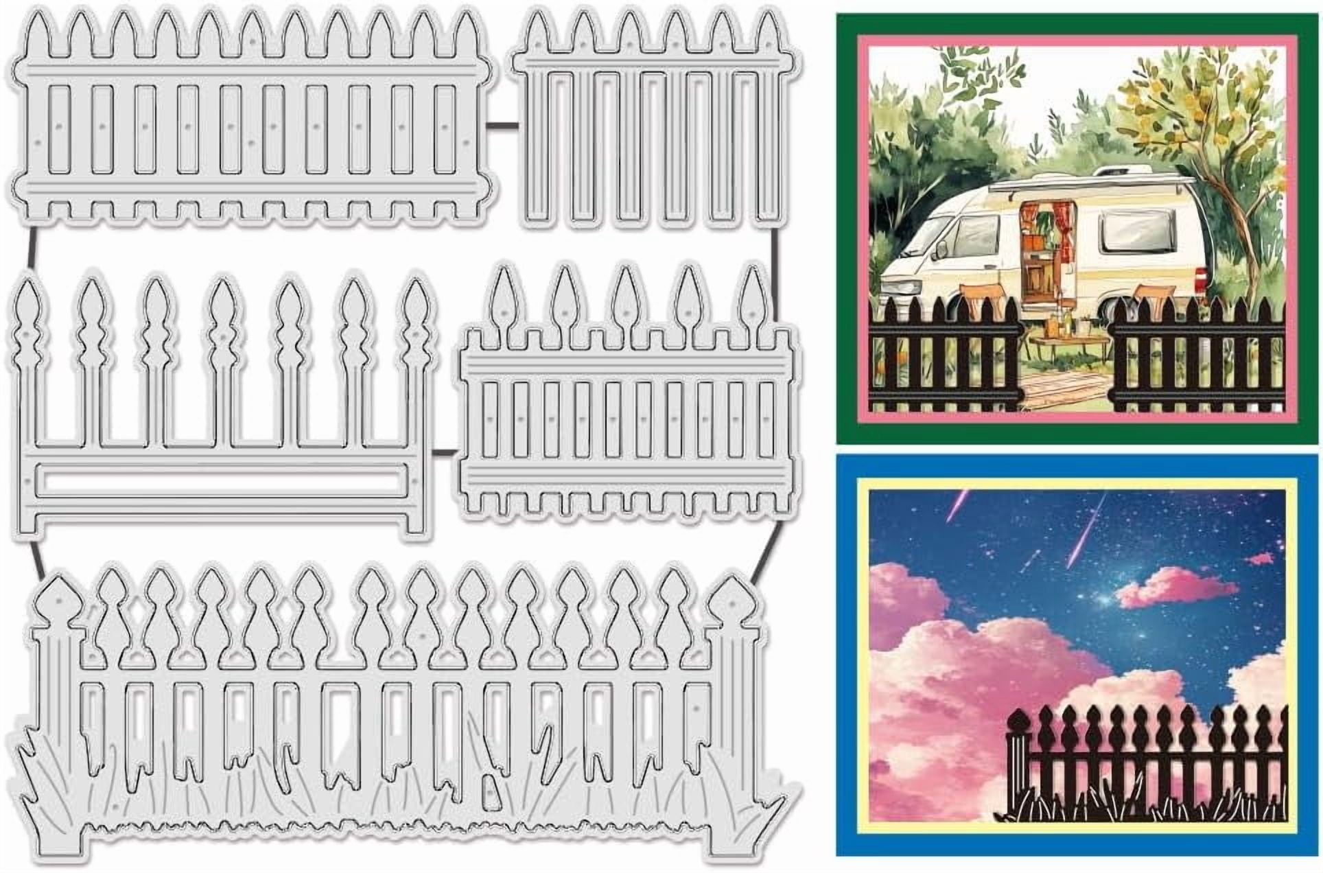 5Pcs/Set Fence Cutting Dies DIY for Card Making Garden Fence Die Cuts ...