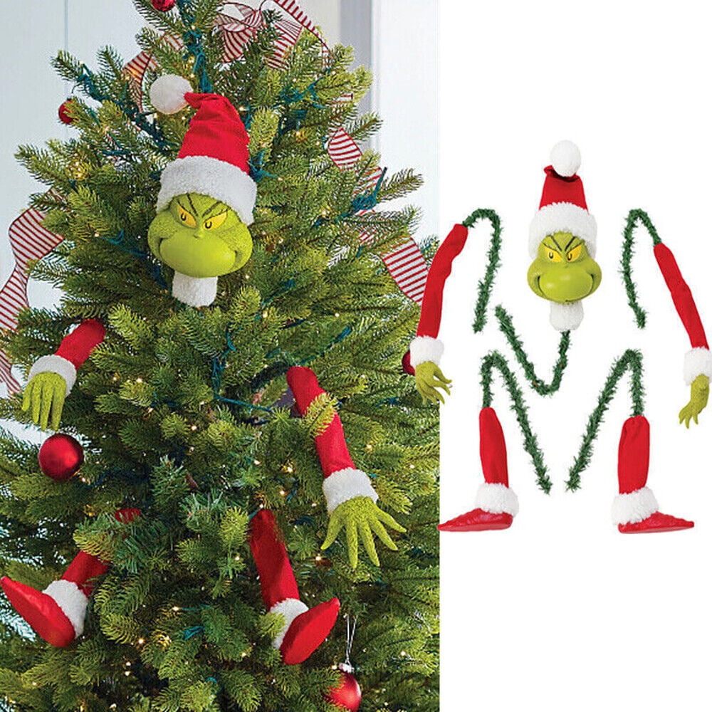 5Pcs/Set Grinch Arm Leg Head Ornaments Holder Christmas Tree Decor Xmas ...