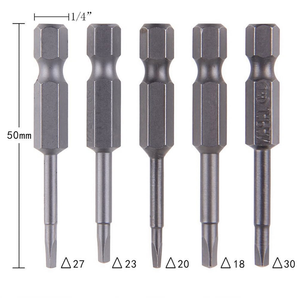 5Pcs /Set Magnetic Triangle Head Screwdriver Bits S2 Steel 1/4 Hex ...