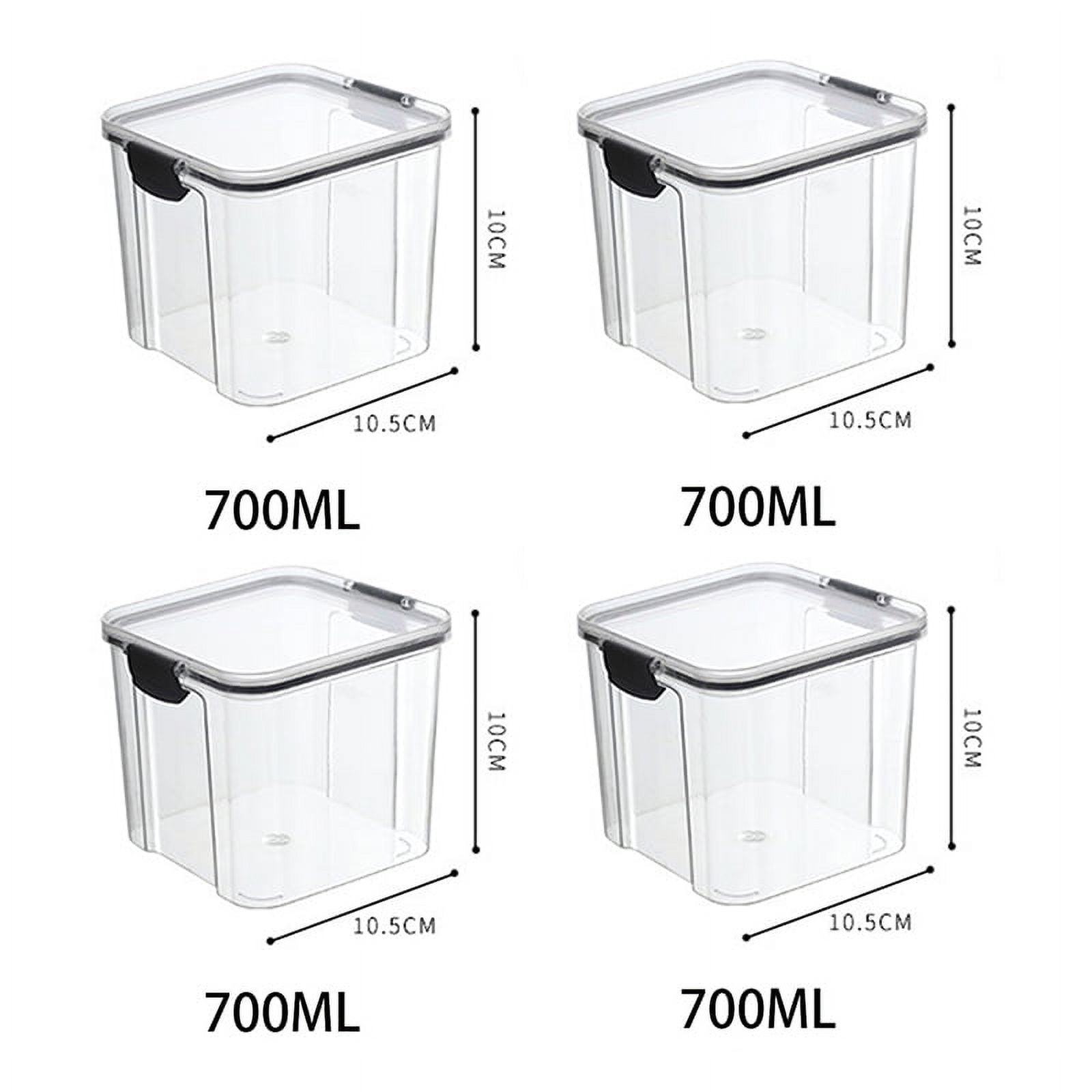 5Pcs Sets Sealed Jar Food Storage Box Transparent Plastic Kitchen ...