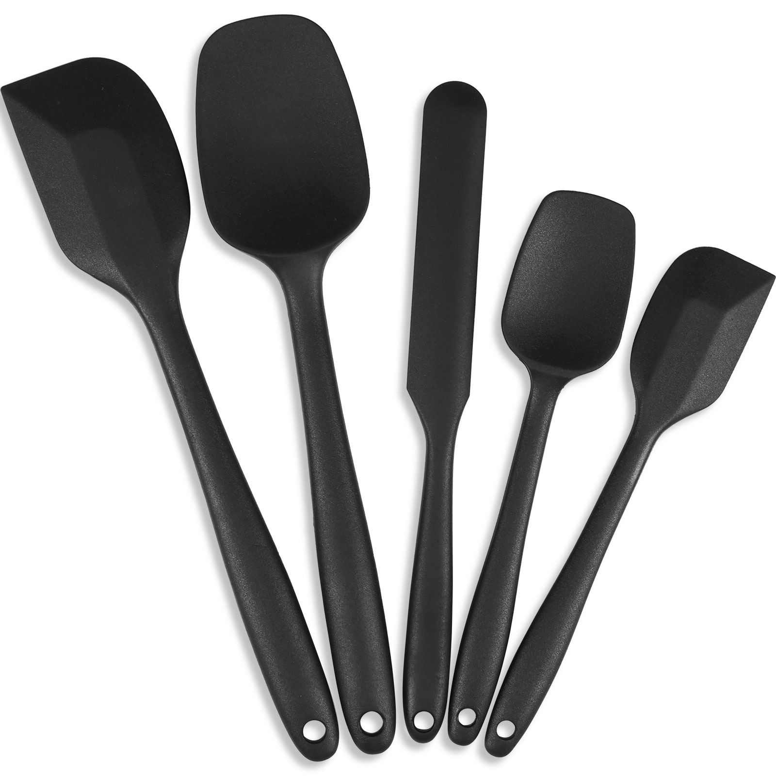 5Pcs Silicone Spatula Set Heat Resistant Food Scraper Non Stick Kitchen ...