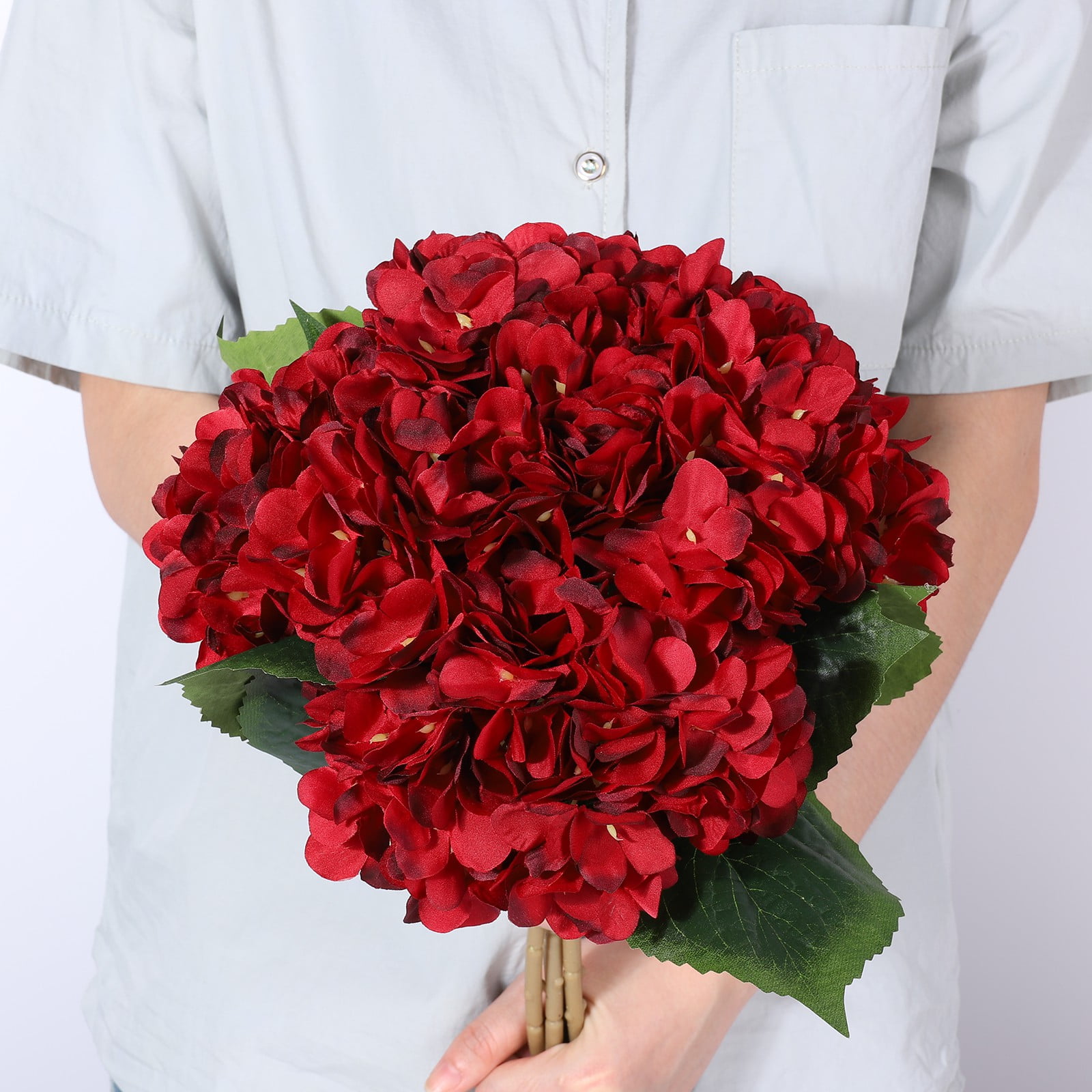 5Pcs Silk Hydrangea Artificial Flowers Realistic Hydrangea Flowers ...