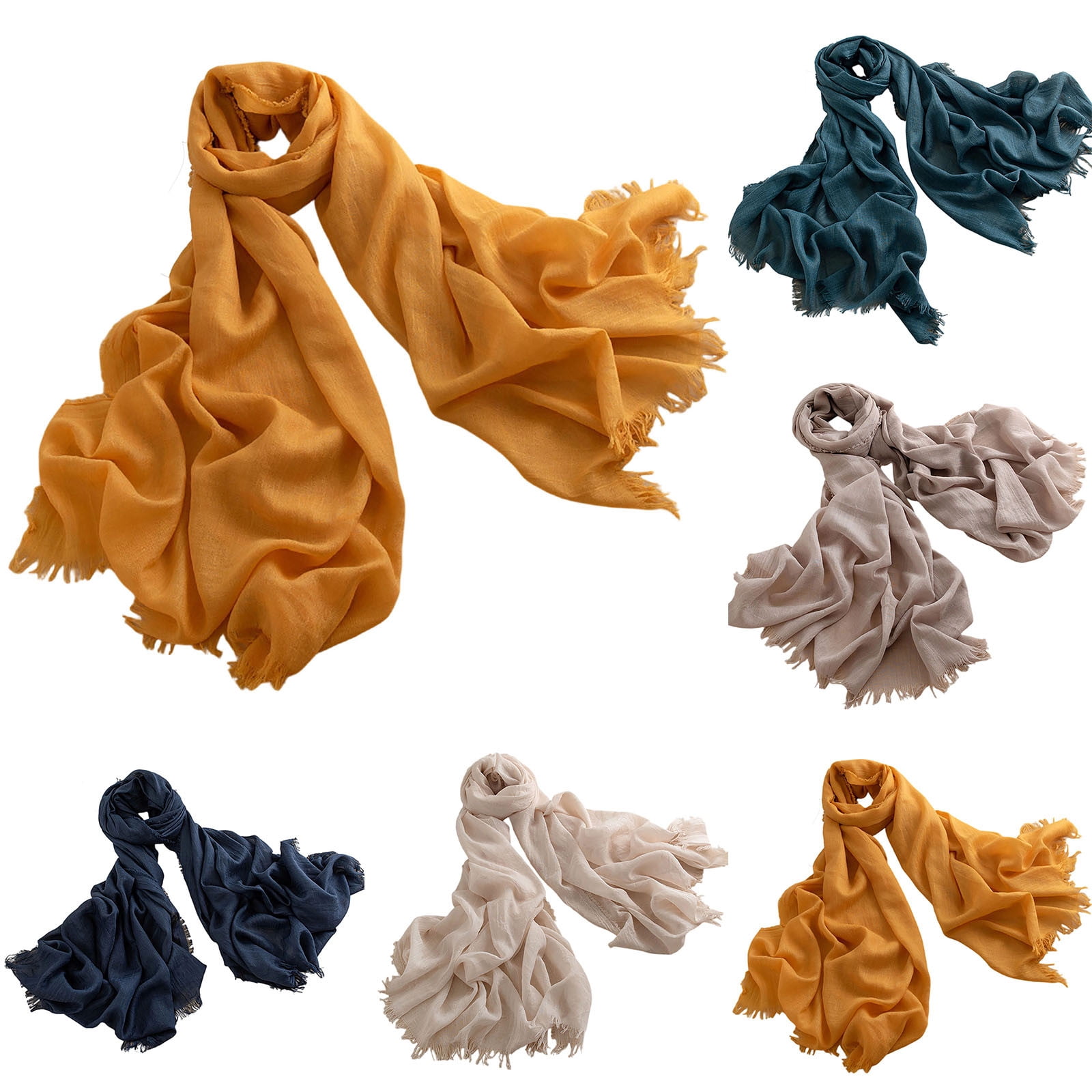 5Pcs Silk Scarf for Women under $5! Yrmaups Women's Solid Color Thin ...