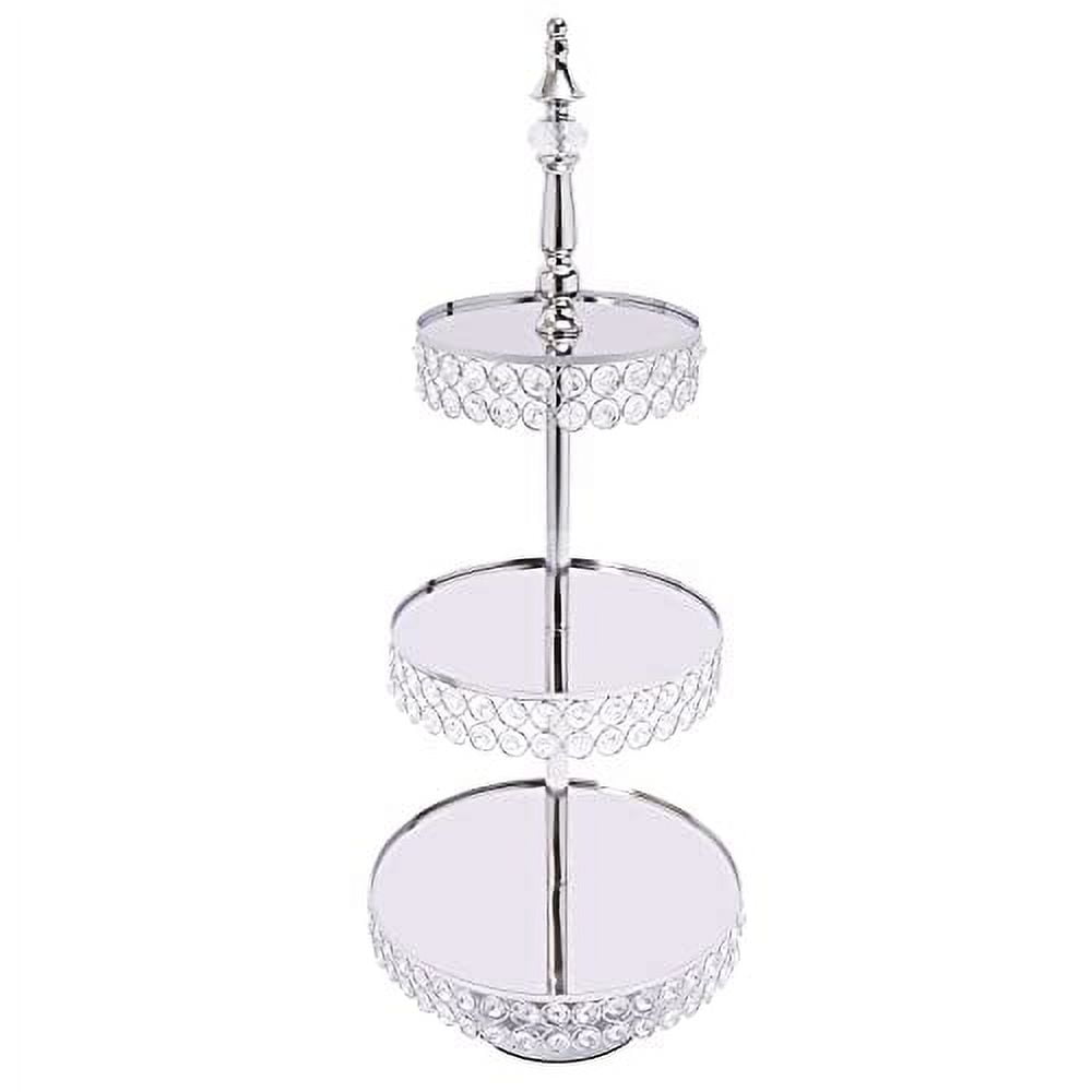 5Pcs Silver Desktop Cake Stands Set,Multiple Types Wedding Cake Stand ...